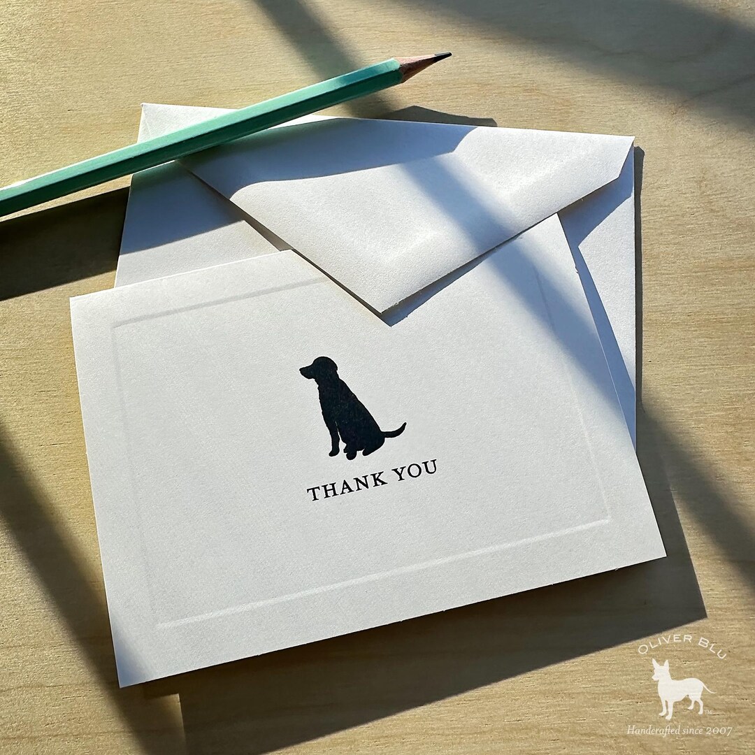 Personalized Black Lab Stationery – Any Breed Silhouette – Fold-over ...