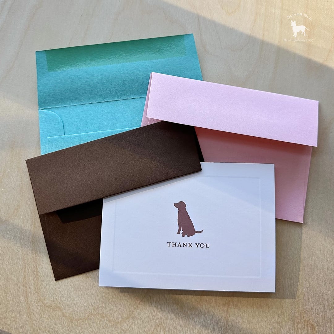 Personalized Chocolate Lab Stationery – Any Breed Silhouette – Fold ...