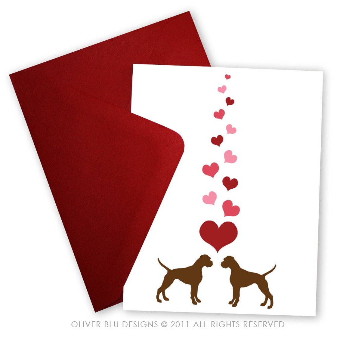 Boxers in Love - Valentine Card Personalized With Your Message - Etsy