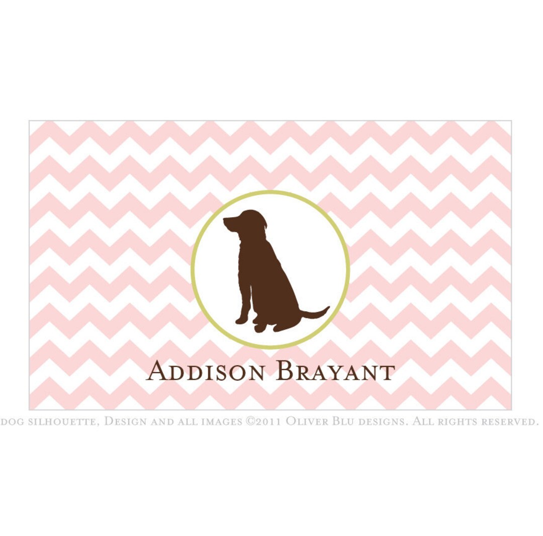 Chocolate Lab Personalized Stationery - Chevron Pattern, Six Color ...