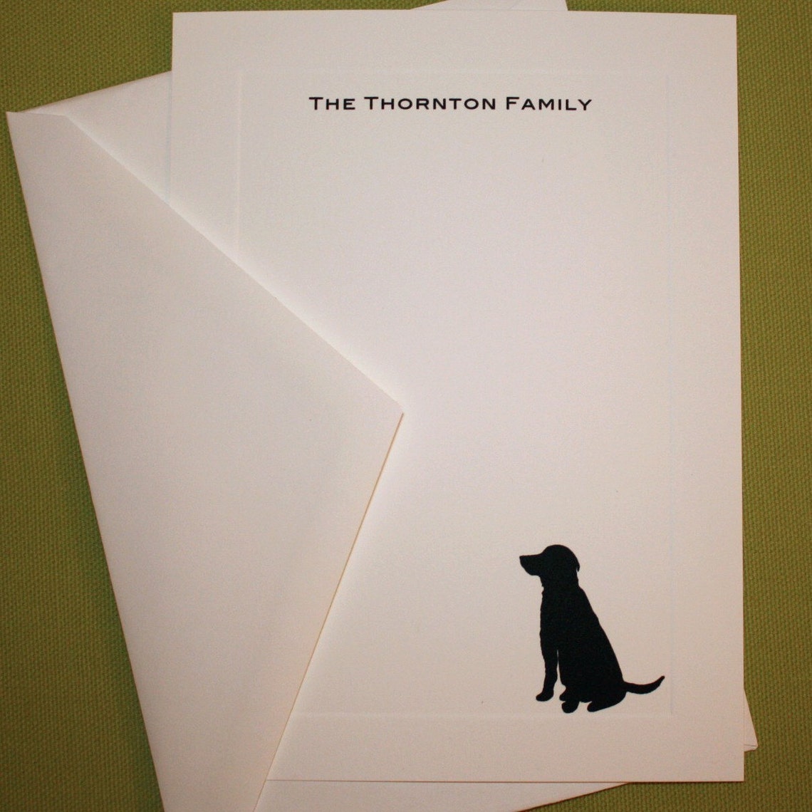 Black Lab Personalized Stationery - Set of 10 Flat Paneled Cards - Etsy