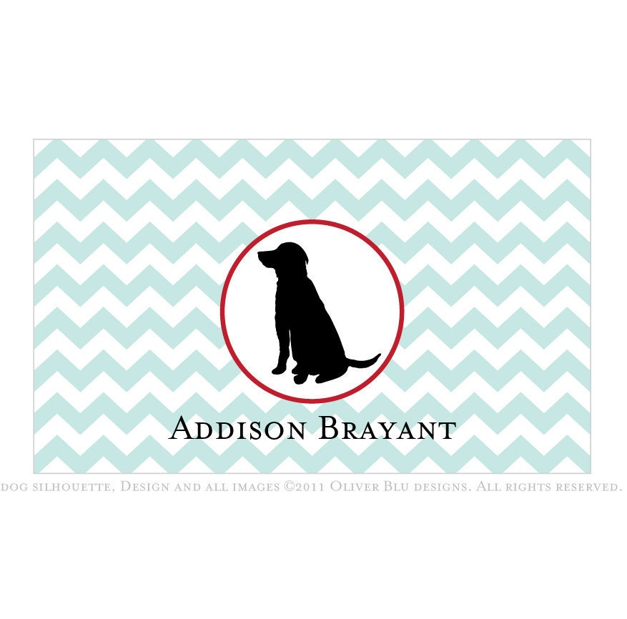Black Lab Personalized Stationery Chevron Pattern, Six Color Options - Etsy