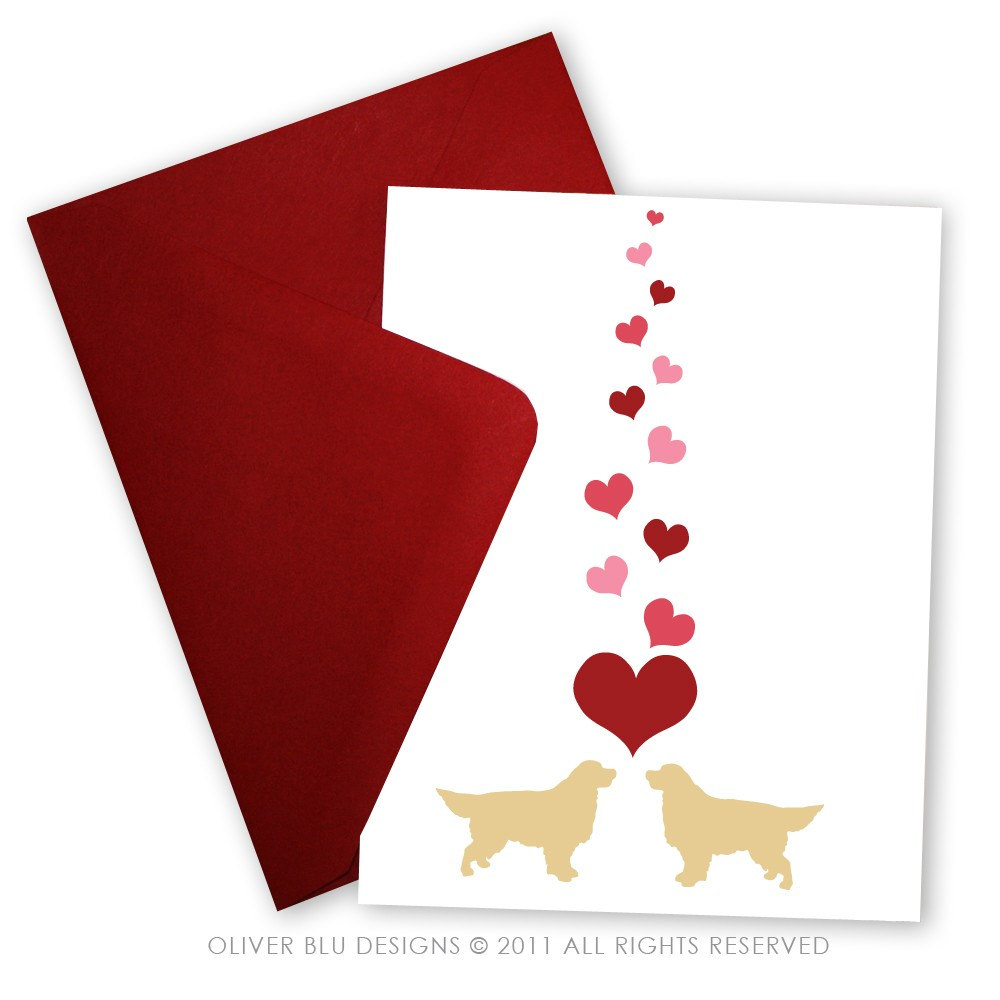 Golden Retrievers in Love Greeting Card Personalized With Your Message ...