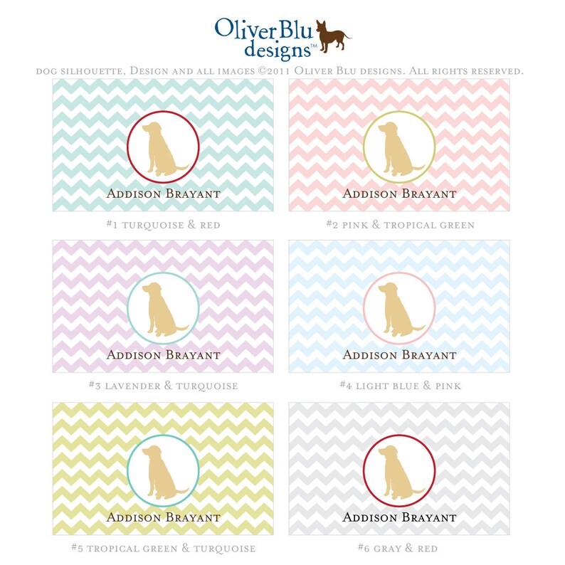 Yellow Lab Personalized Stationery Chevron Pattern Six - Etsy