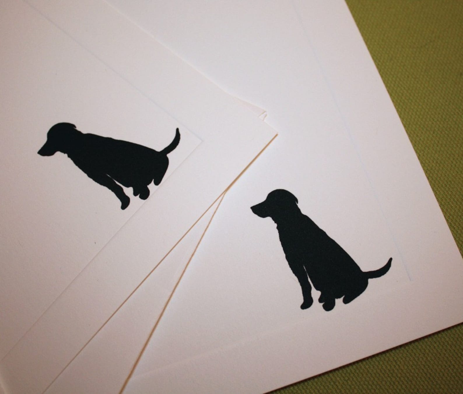 Black Lab Personalized Stationery - Set of 10 Flat Paneled Cards - Etsy