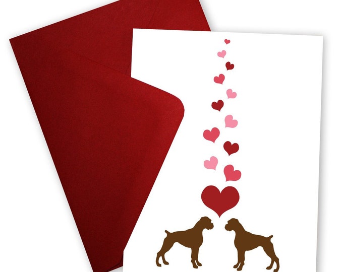 Boxers in Love - Valentine Card Personalized With Your Message - Etsy