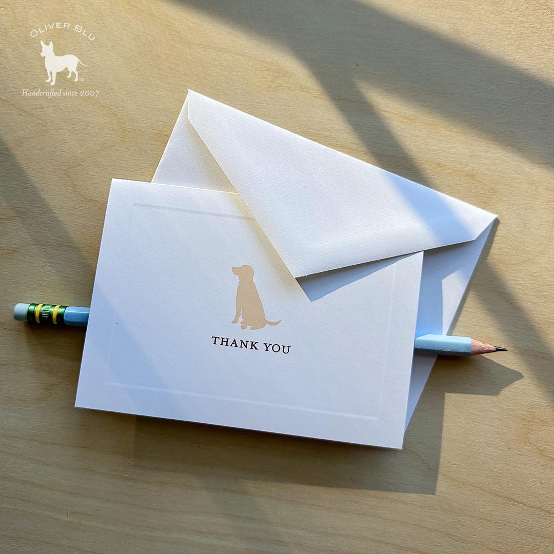 Personalized Yellow Lab Stationery – Any Breed Silhouette – Fold-over ...