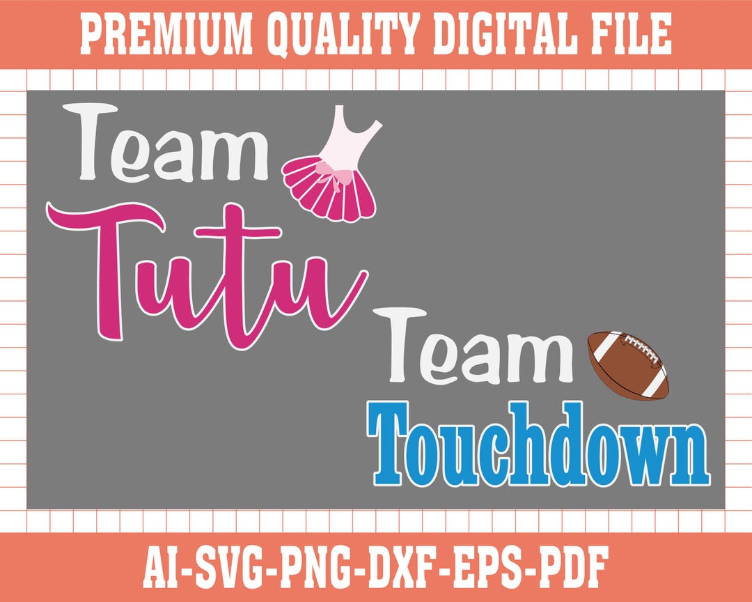 Team Tutu & Touchdown SVG: Cheer, Football Cut Files (digital Download ...