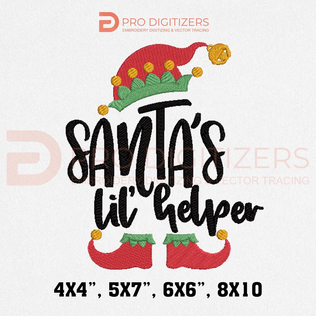 Santa's Little Helper Elf Embroidery Design (machine Embroidery File ...