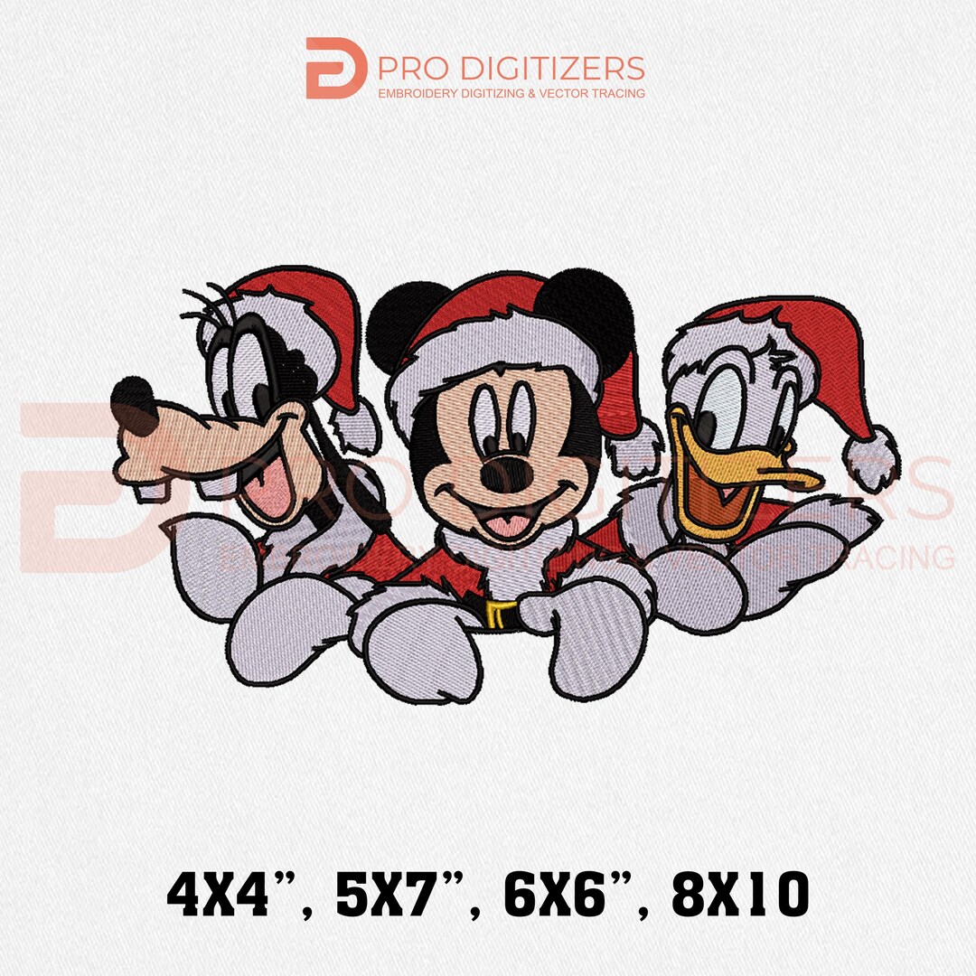 Mickey Mouse Christmas Embroidery Design, Disney, 4 Hoop Sizes - Etsy