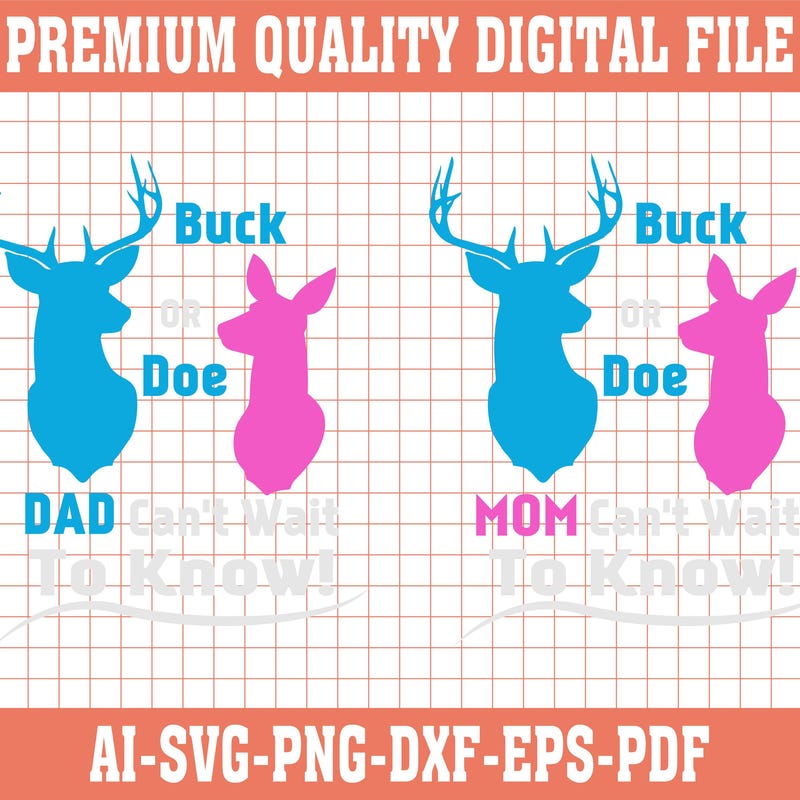 Doe and Buck in Svg - Etsy
