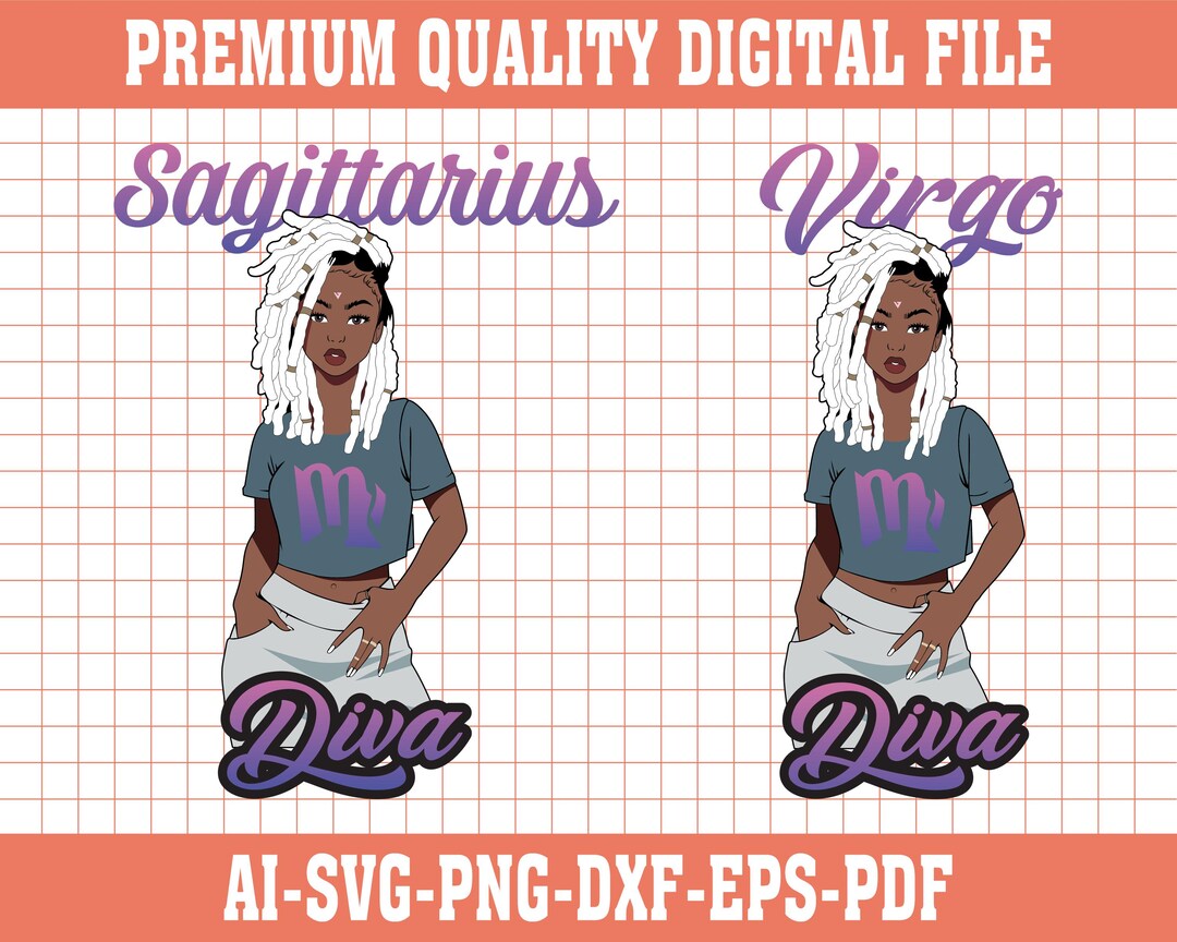 Sagittarius Virgo Diva SVG | Zodiac Sign SVG | Astrology Diva Cut File ...