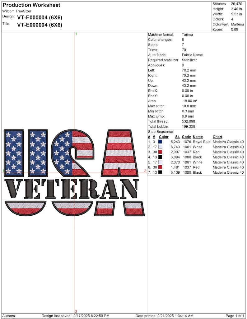 USA Veteran Flag Embroidery Design | Patriotic Military Stitch File - Etsy
