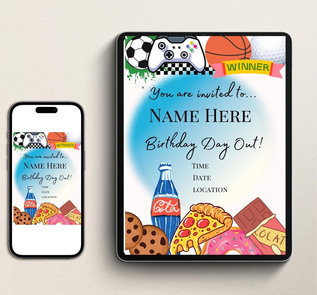 Birthday E-invite Personalised Digital Birthday Invitation/ Kids ...