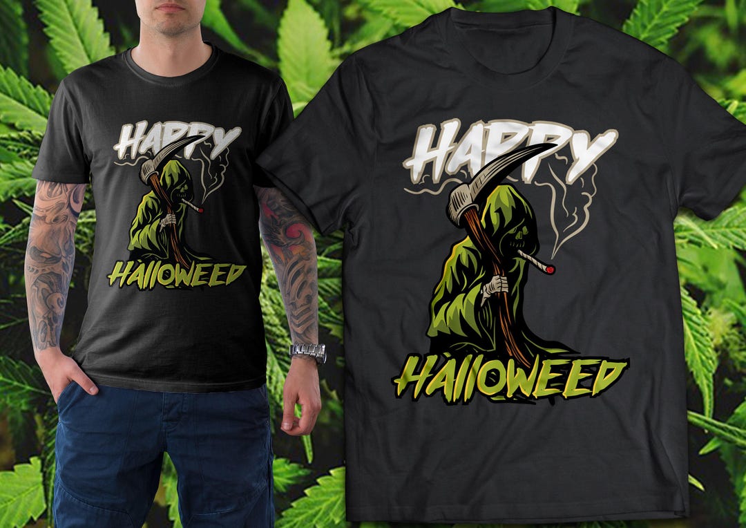 Happy Halloweed | Grim Reaper Smoking Weed | Marijuana | Cannabis ...
