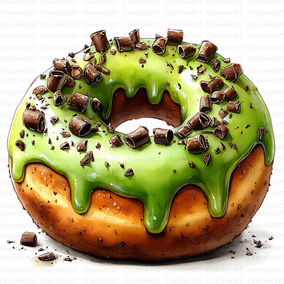 15 Cute Donut Clipart ,watercolor Donuts Clip Art, Doughnut Clipart ...