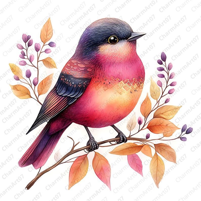 22 Cute Little Birds Clip Art Image, High Quality Jpgs , Digital ...