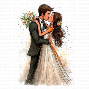 Chibi Wedding Couple Clipart Bundle (JPG Digital Download) - Etsy