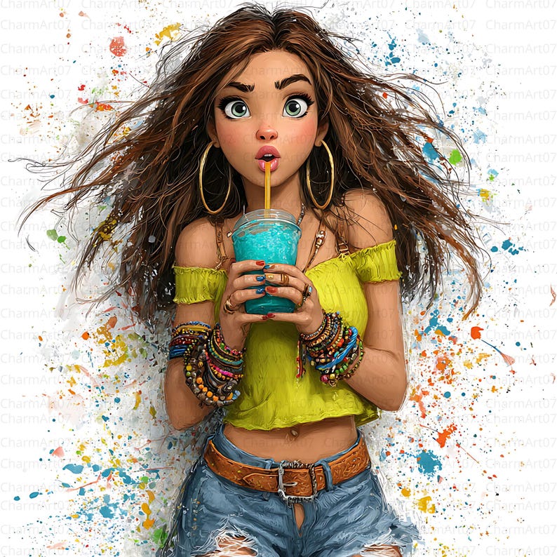 18 Quirky Drunk Girl Clipart Bundle, Funny Party Drinking (digital ...