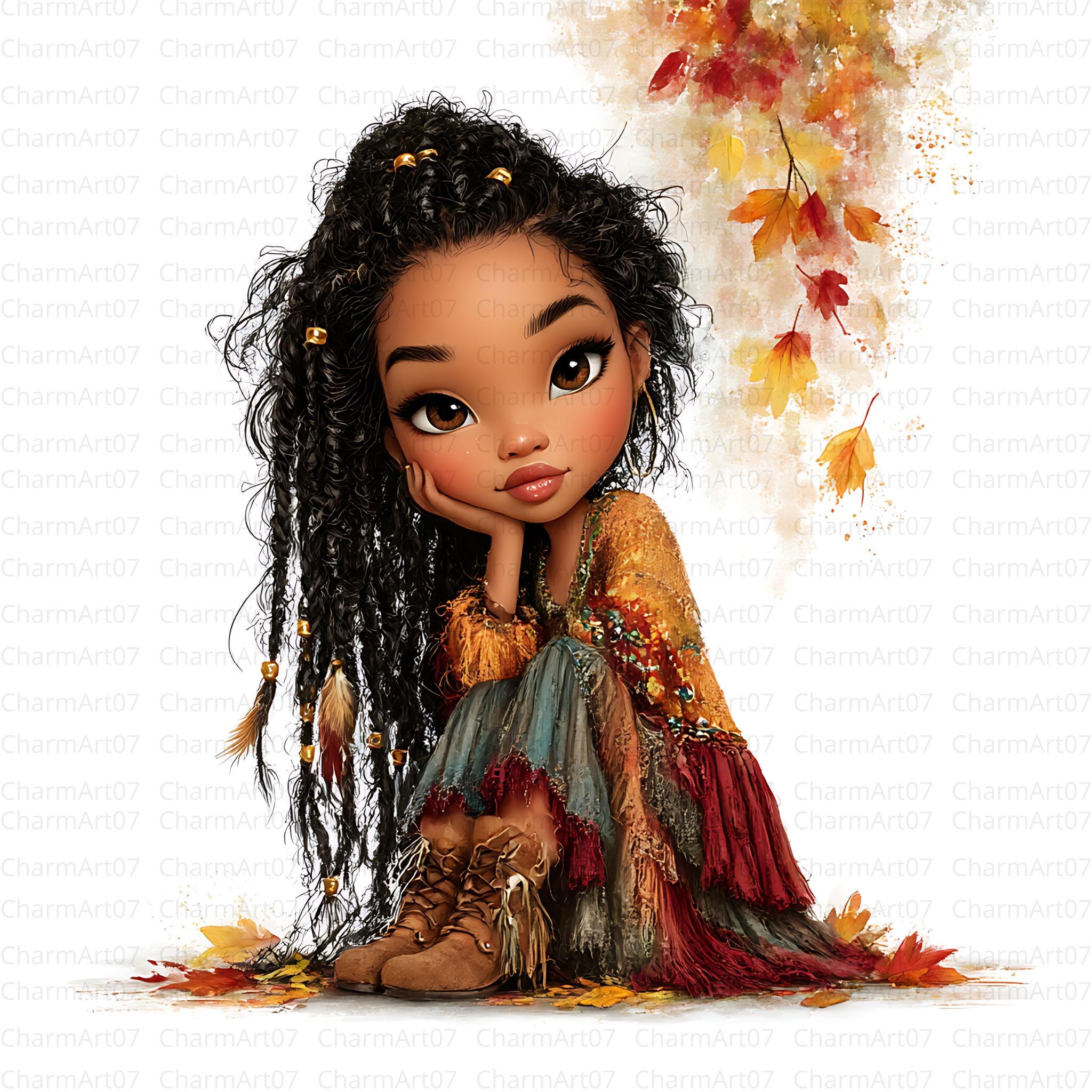 Black Girl Fall Clipart Bundle, Afrocentric Autumn Fashion (JPG) - Etsy
