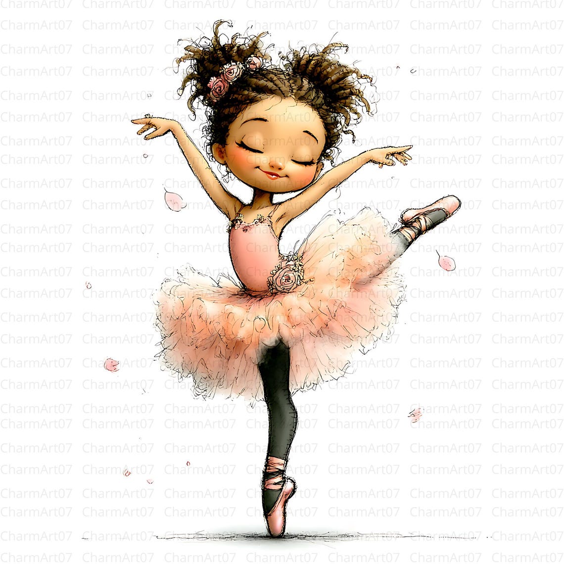 Black Ballerina Clipart: Watercolor African Dancer (JPG Digital Craft ...