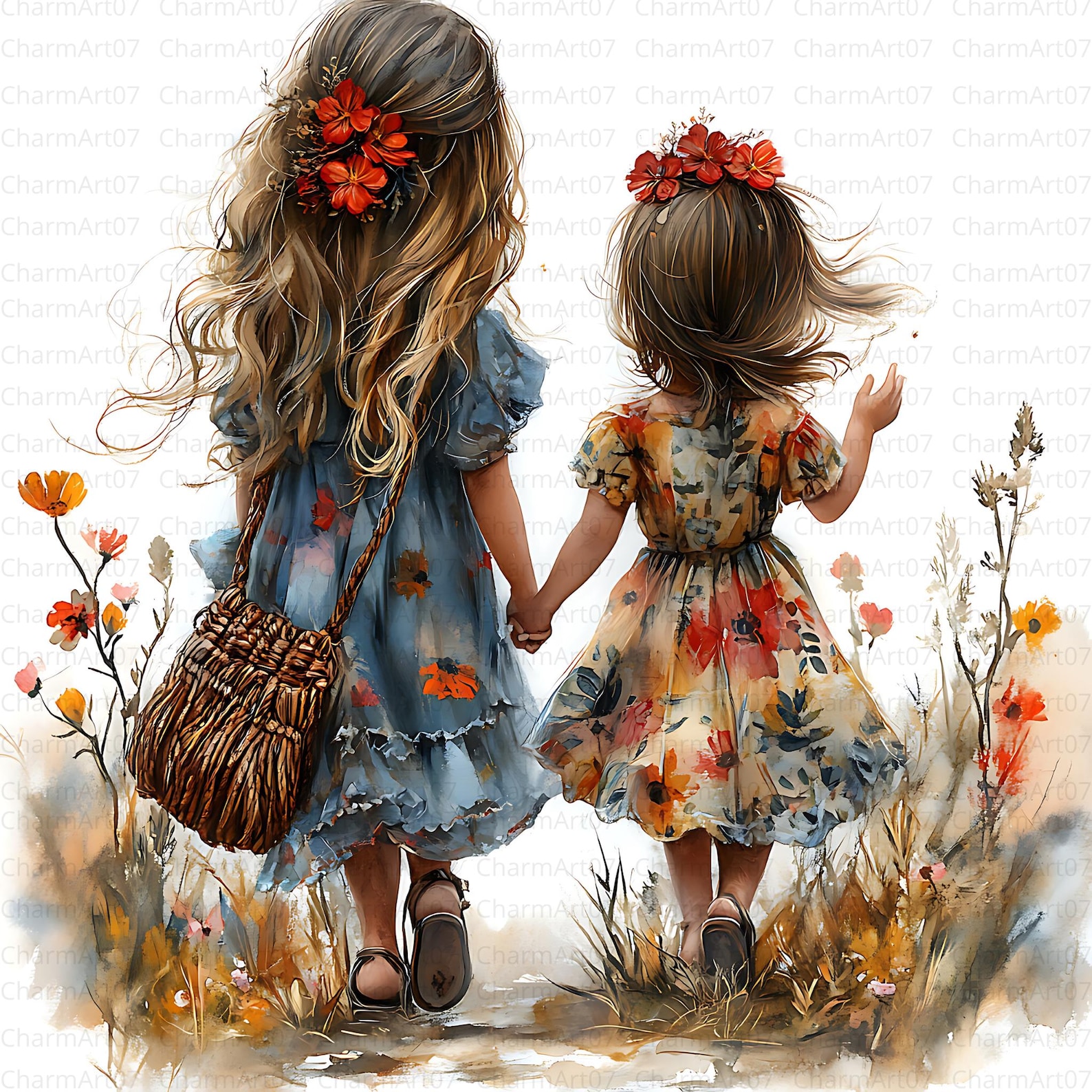 20 Best Friends Little Girls Clipart, Baby Girls, Children Clipart ...