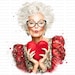 20 Quirky Valentine Old Woman Set: Whimsical Love Art Bundle Jpgs - Etsy