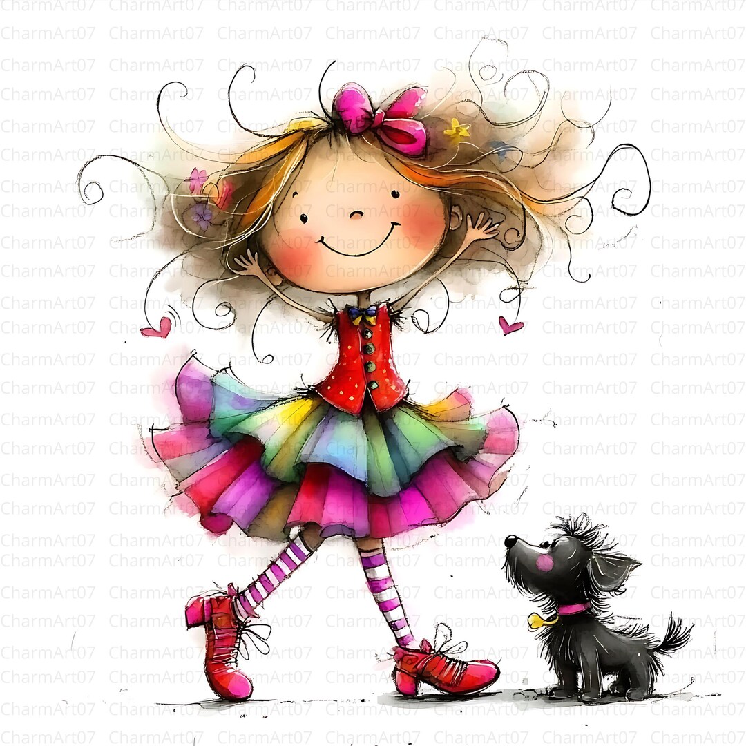 18 Quirky Balloon Clip Art, Whimsical Balloon, Girl With Balloon ...