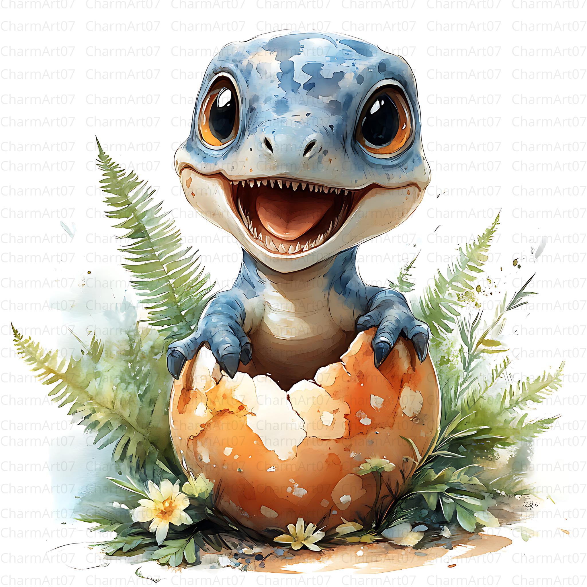 20 Baby Dinosaur Clipart, Dino Clipart, Watercolor Dinosaurs, Dinosaur ...