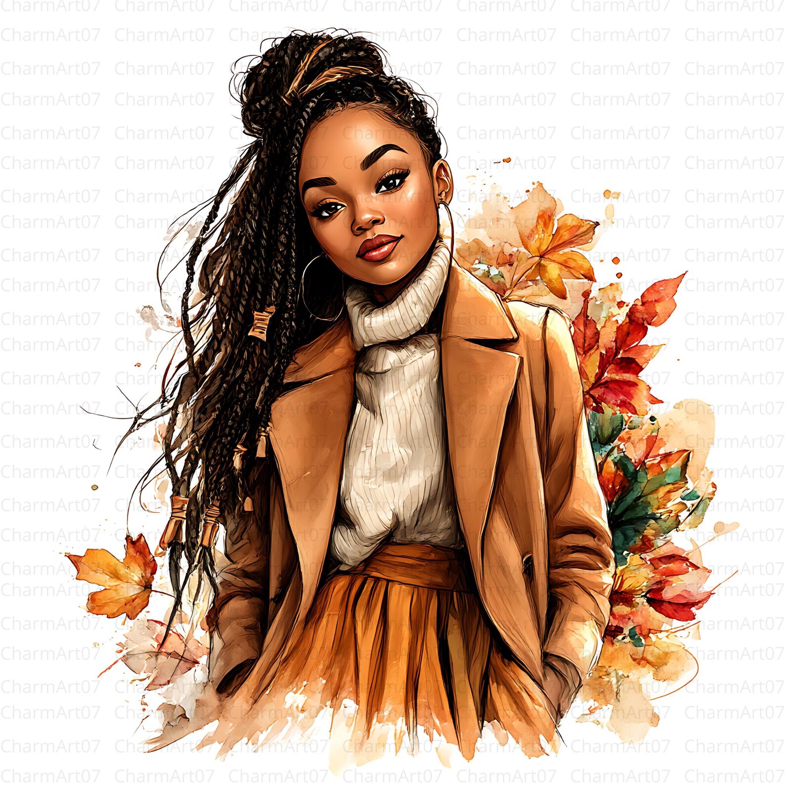 Black Girl Fall Clipart Bundle, Afrocentric Autumn Fashion (JPG) - Etsy