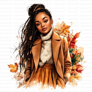 Black Girl Fall Clipart Bundle, Afrocentric Autumn Fashion (JPG) - Etsy