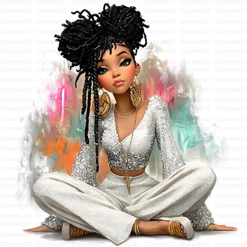 Elegant Black Woman Clipart Bundle: Art Wise Queen (digital Download ...