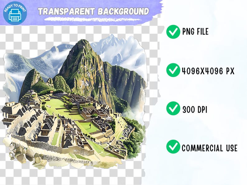 17 Machu Picchu Watercolor Clipart, High-quality Pngs, Watercolor Lost ...