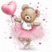 20 Watercolor Valentine Teddy Bear Clipart, Soft Pastel Love Bears ...