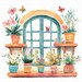 20 Spring Flowers Windows Clipart, Flowerpots Clipart, Watercolor ...