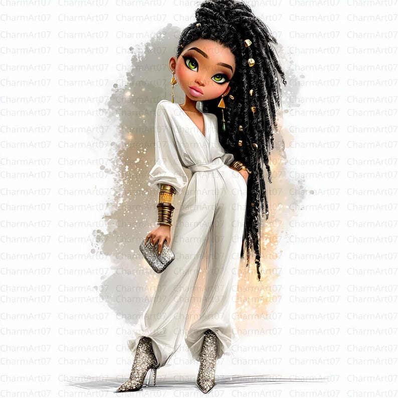 Elegant Black Woman Clipart Bundle: Art Wise Queen (digital Download ...