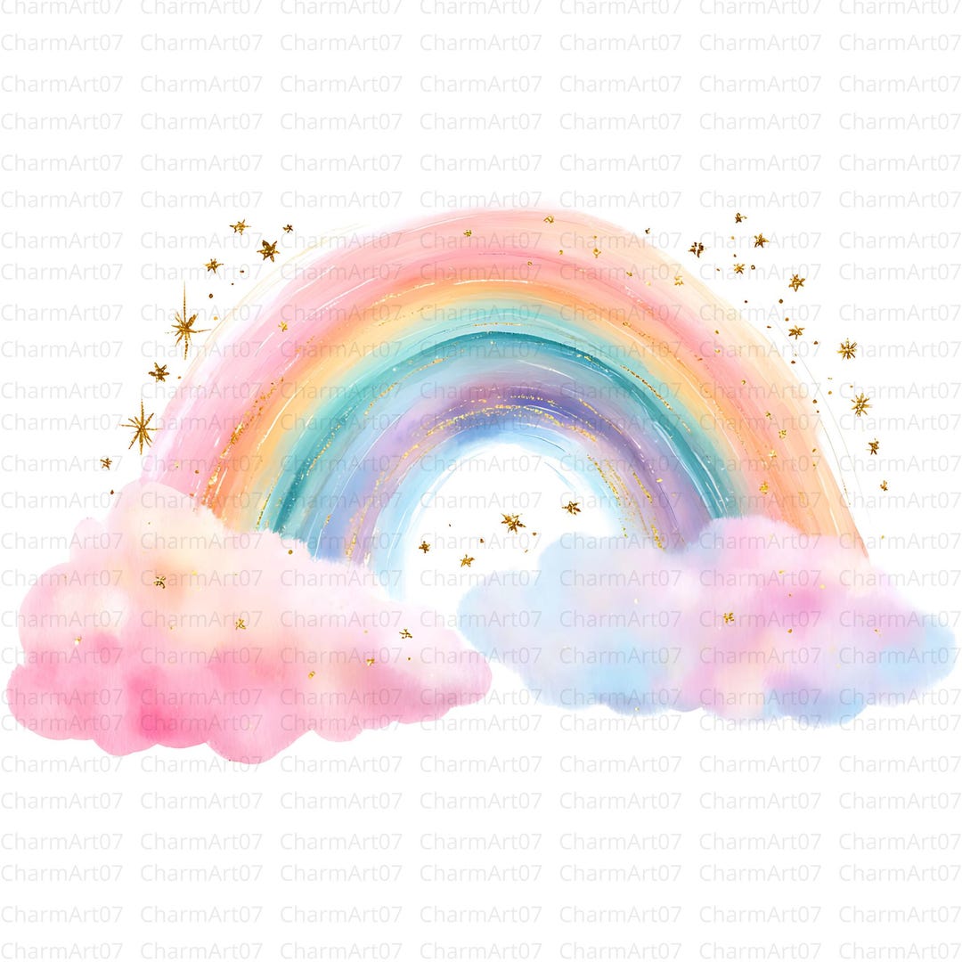 18 Pastel Rainbow Clipart, Various Rainbow Clipart, Nursery Rainbow ...