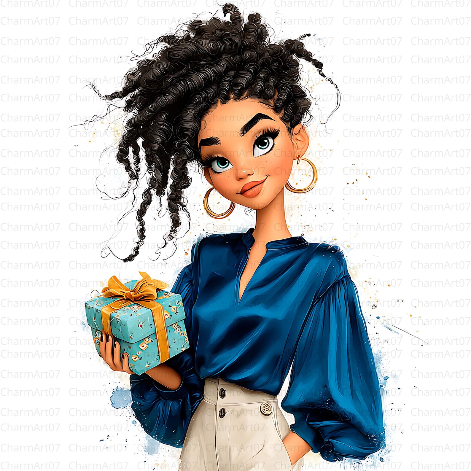 African American Women Clip Art: Watercolor Style Illustrations (JPG ...