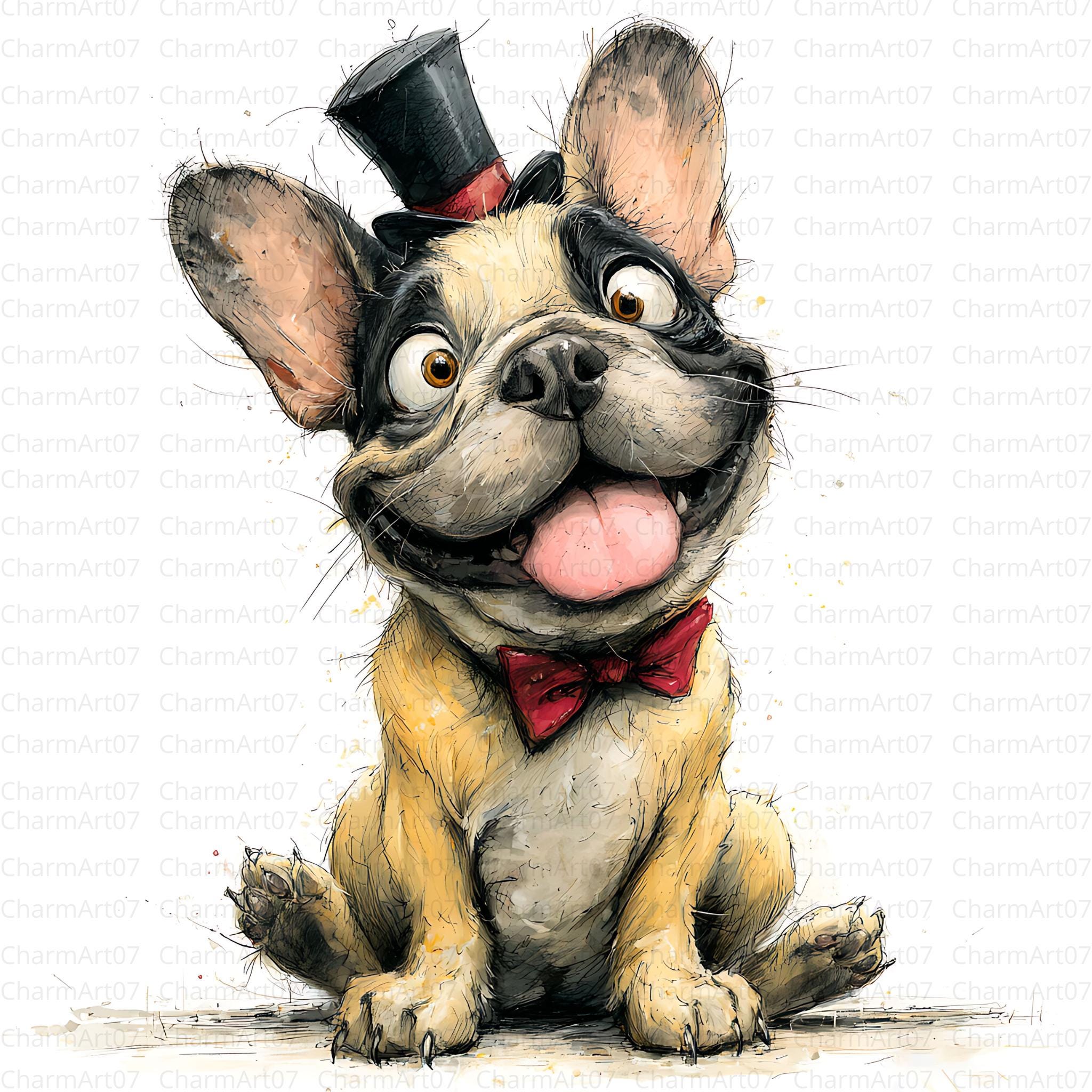 Watercolor French Bulldog Clipart Bundle: Junk Journal, Scrapbook ...