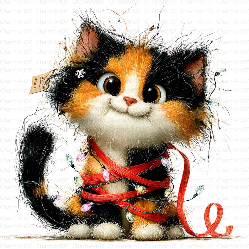 Christmas Cat Clipart Set: 19 Watercolor Kitten Illustrations (digital ...