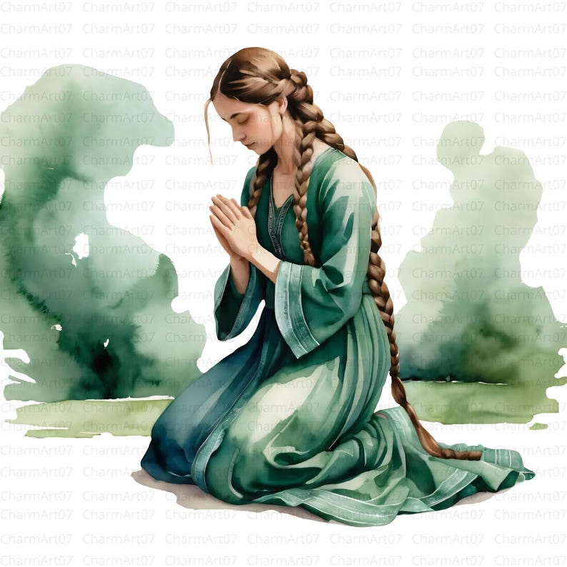 12 Biblical Woman Praying Clipart Prayers, High Quality JPG , Printable ...