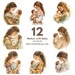 Mother and Baby Watercolor Clipart, Nursery Art Jpgs (digital Download ...