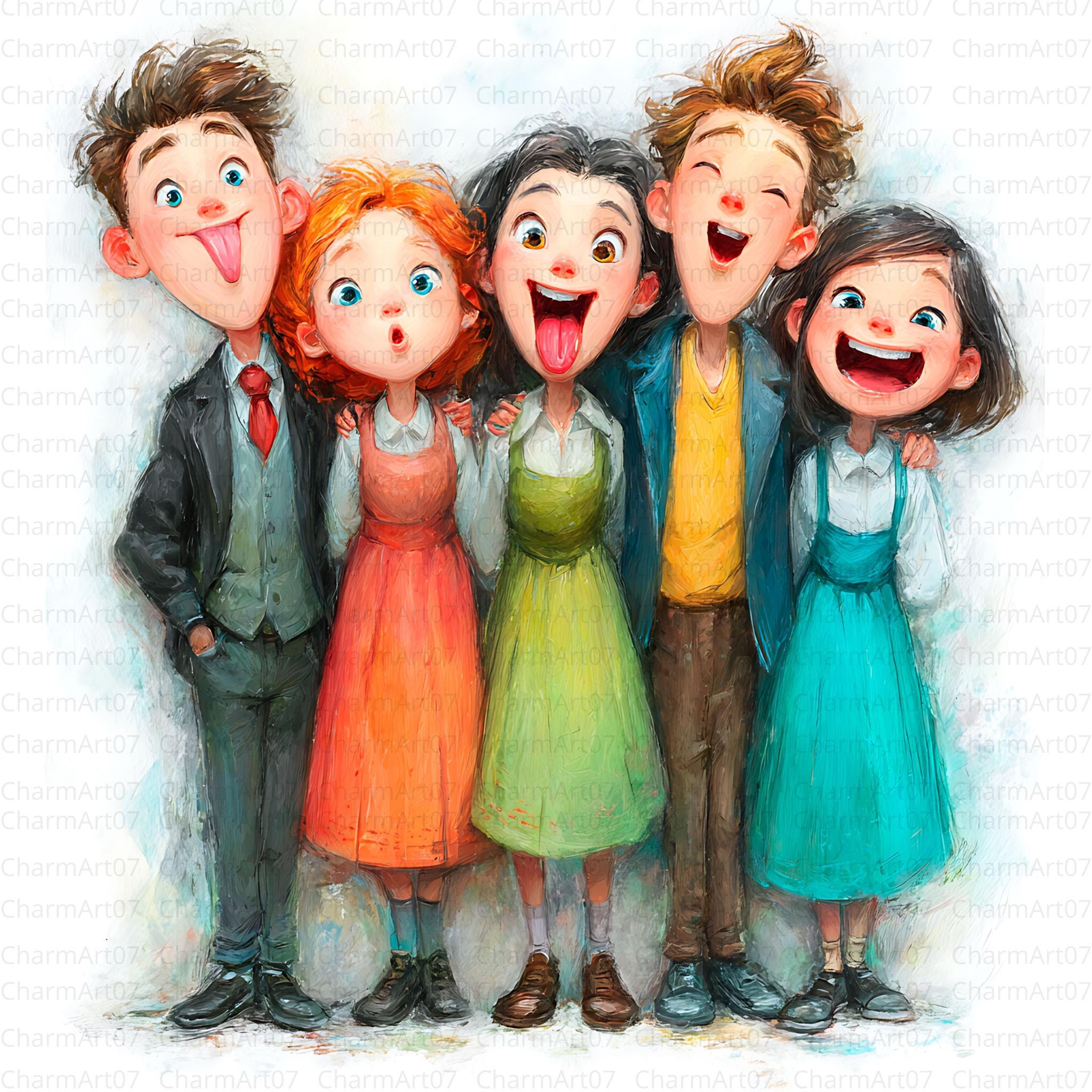 Watercolor School Kids Clipart: Student Illustrations (digital Download ...