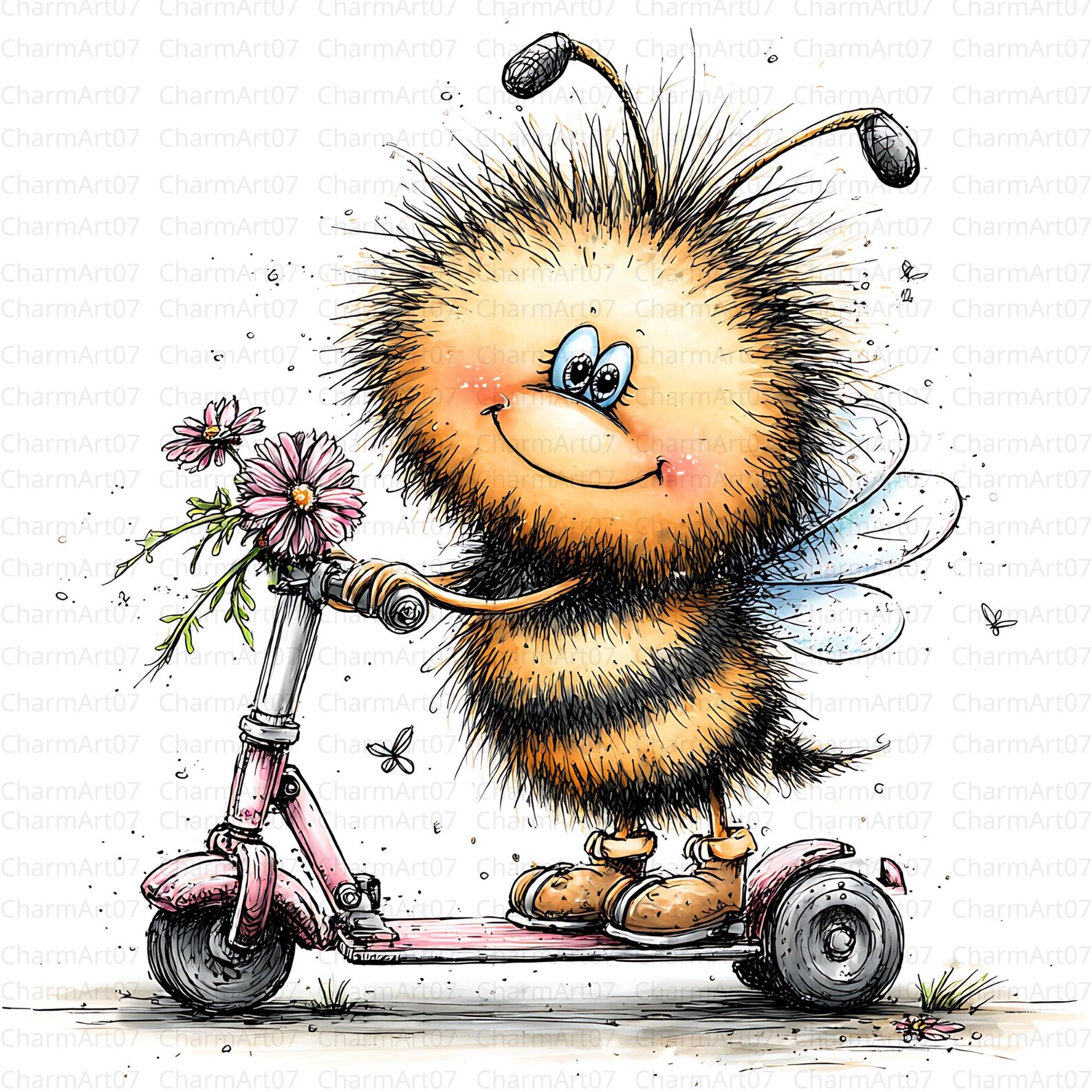 26 Whimsical Bee Clipart, Watercolor Insect Art (digital Download) - Etsy