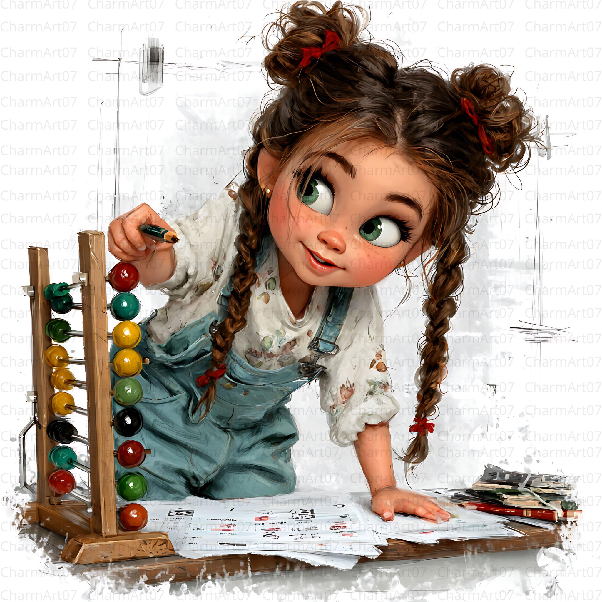 Watercolor Back to School Clipart Bundle: Kids Art, Jobs (digital ...
