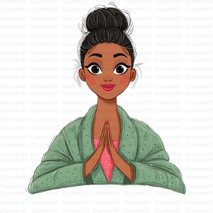 Black Girl Praying Clipart Bundle: 20 Christian Digital Art (commercial ...