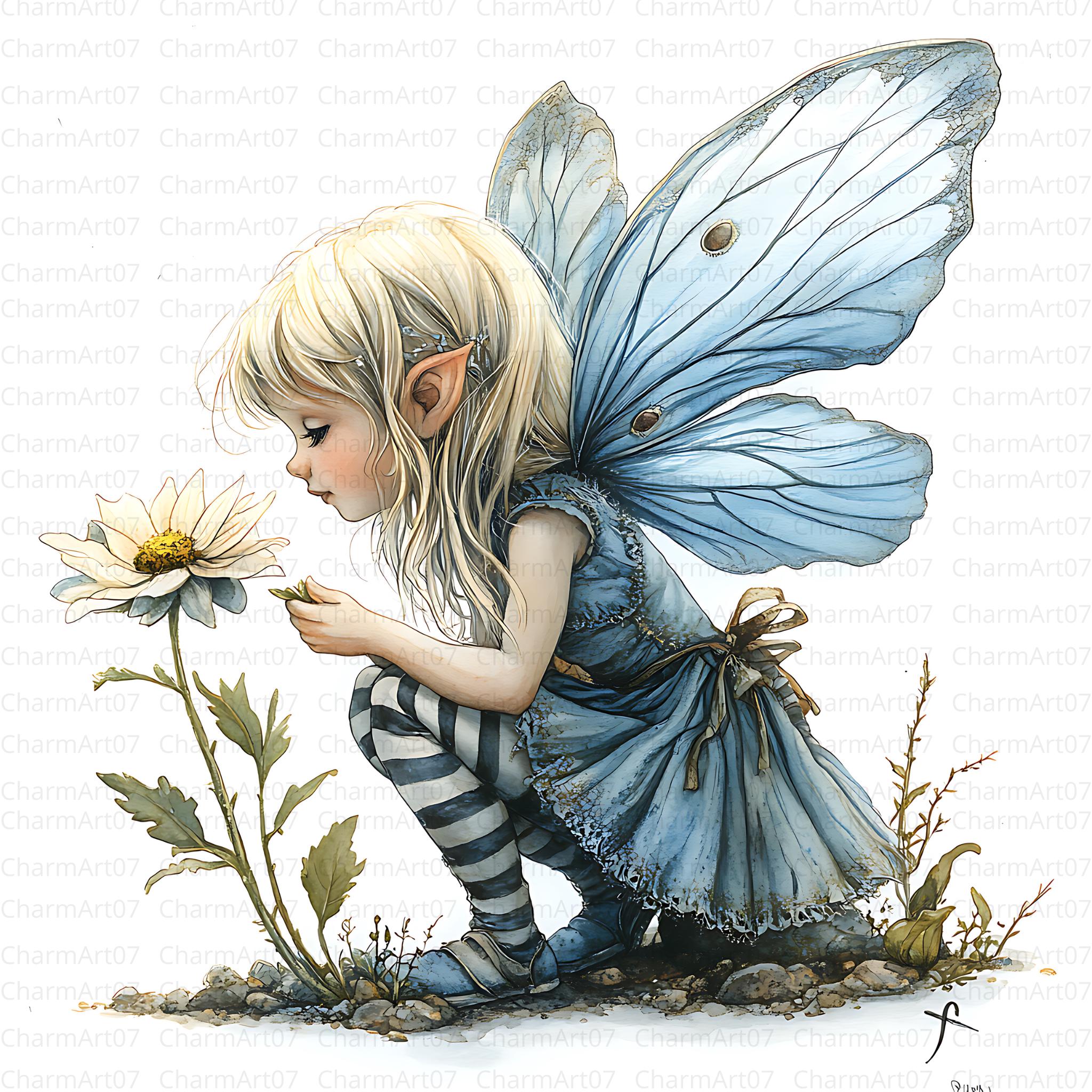 20 Blue Fairy Clipart ,spring Fairies Clip Art, Watercolor Fairies ...