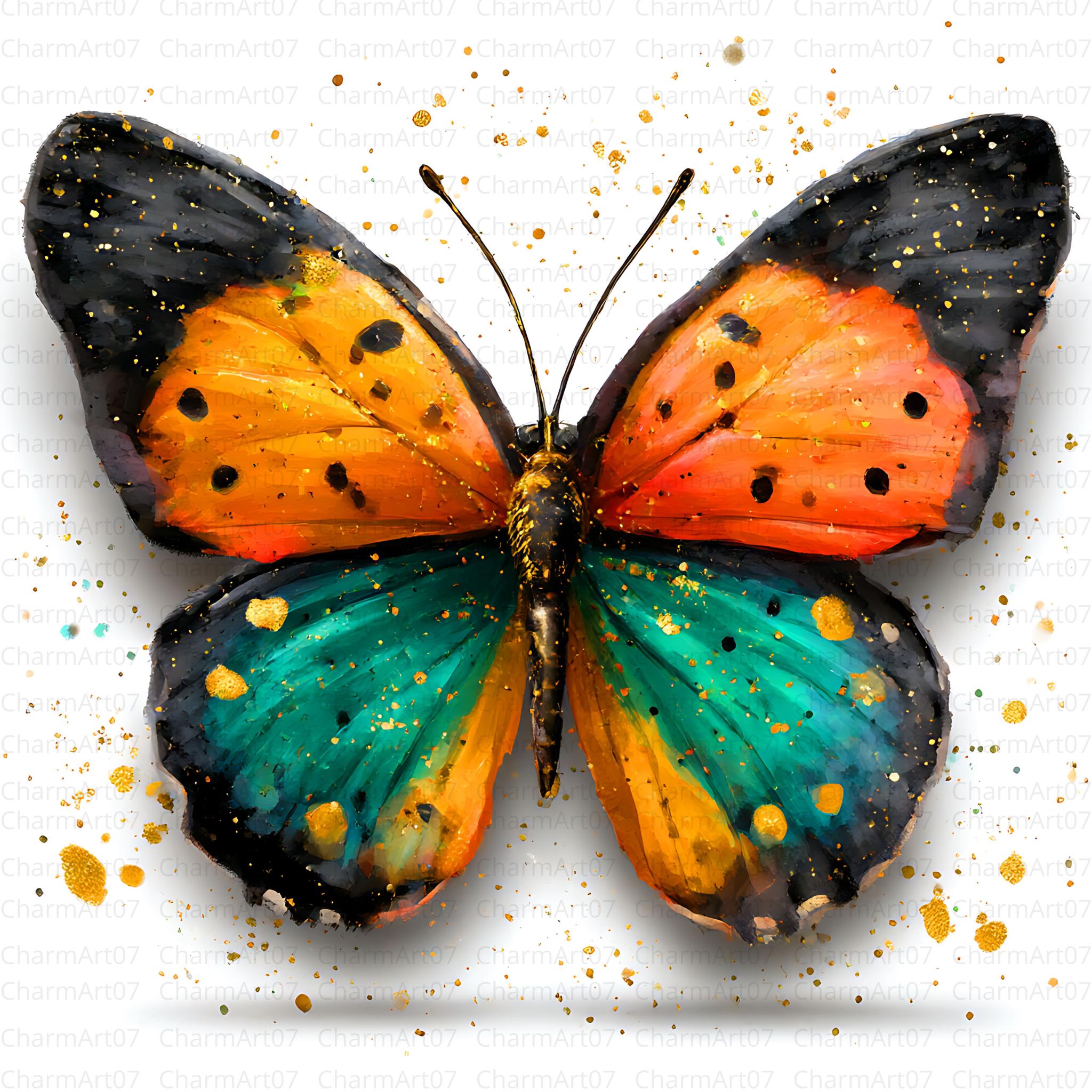 Whimsical Butterfly Clipart Bundle, Colorful JPG Graphics - Etsy