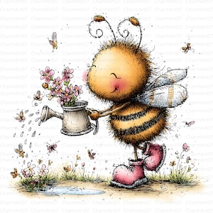 26 Whimsical Bee Clipart, Watercolor Insect Art (digital Download) - Etsy
