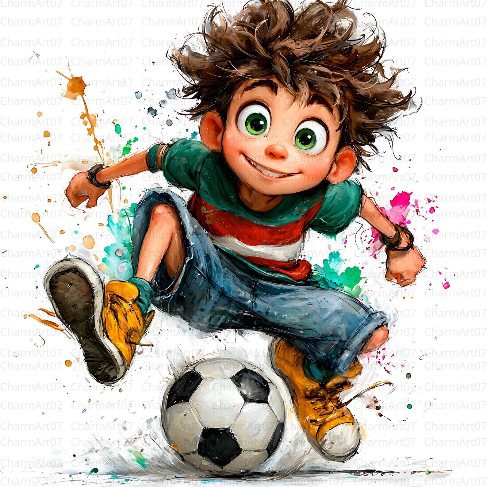 Soccer Boy Clip Art Bundle: Sporty Kids Graphics (digital Download, JPG ...